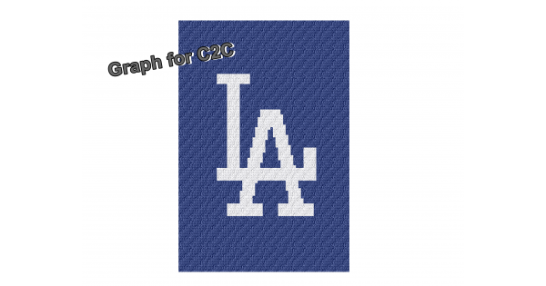 LA Dodgers blanket, C2C graph, Average size blanket, PDF download