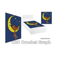 C2C crochet Graph, Sleeping Bear on the Moon, PDF Chart, No.210