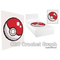 C2C crochet Graph, Pokeball PDF Chart, Instant Download, No.004