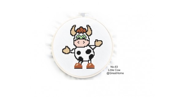 Little Cow Cross Stitch Chart Pattern Pdf , Beginner Level , No.63 ...